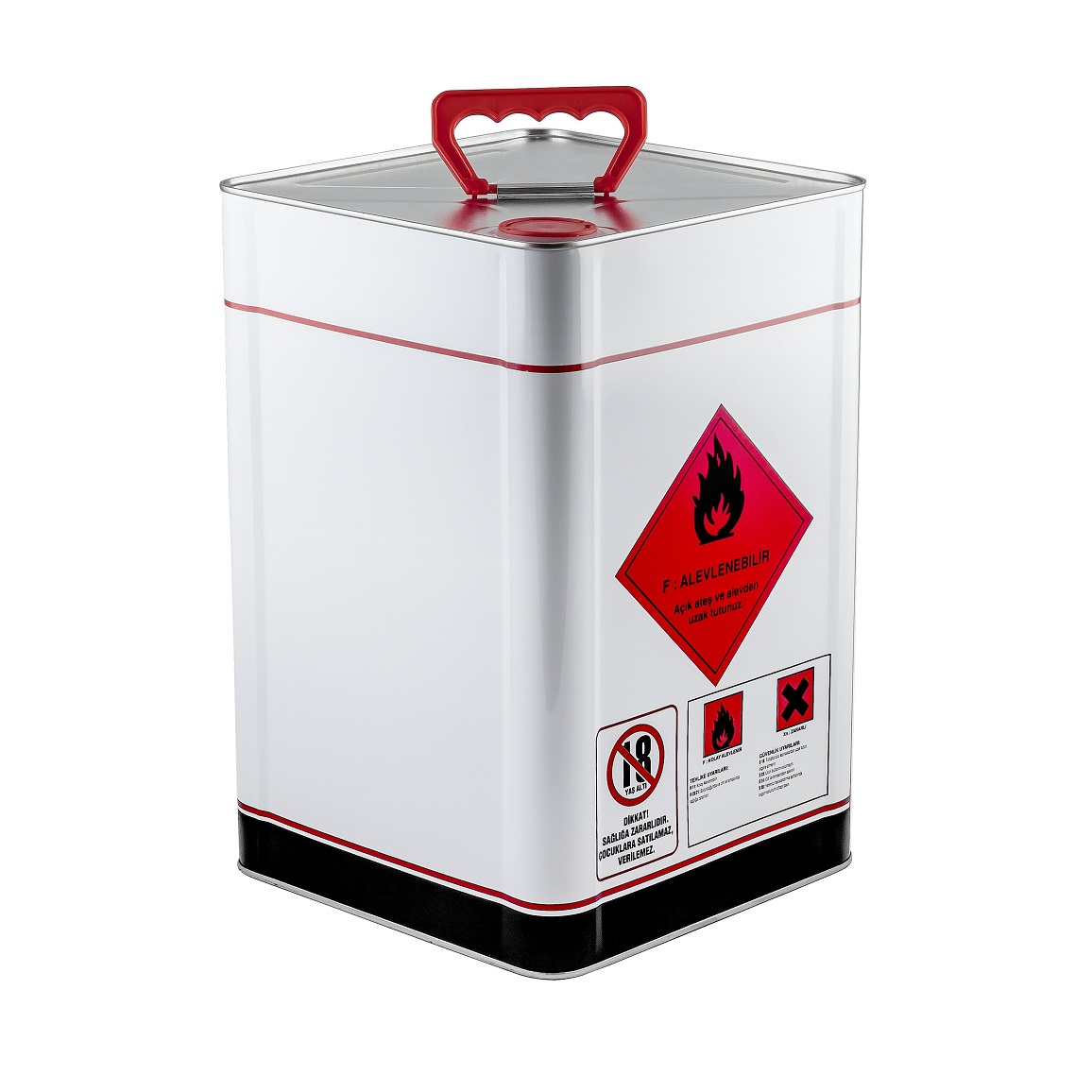 Çamlıca Metal Ambalaj | 17 litre Köşeli Teneke 232*232*350 mm